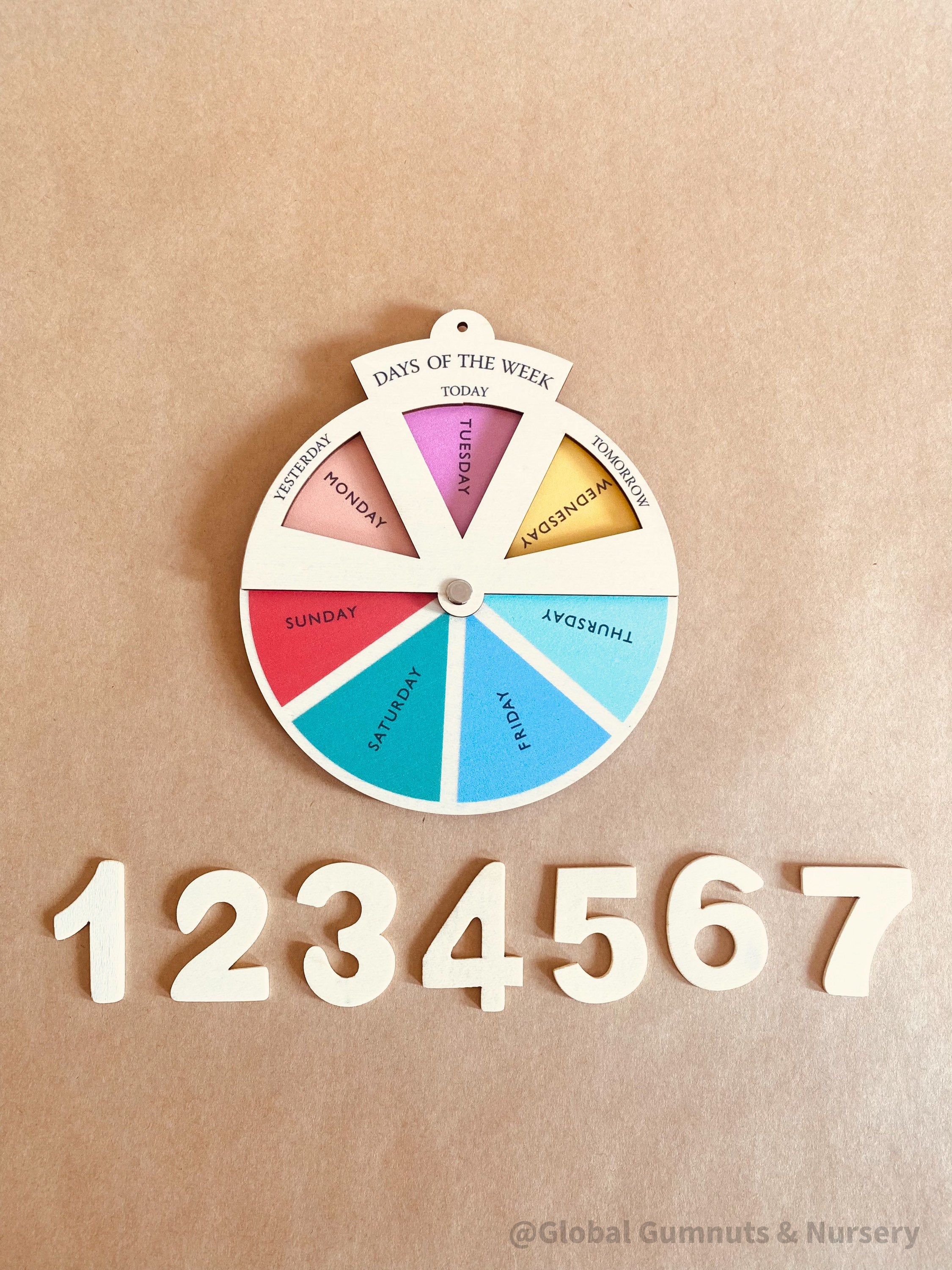 Days of the Week Wheel | Weekly Calendar – Global Gumnuts and Nursery